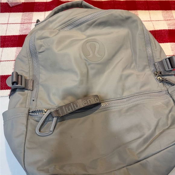 lululemon athletica | Bags | Lululemon Athletica Light Gray Backpack ...